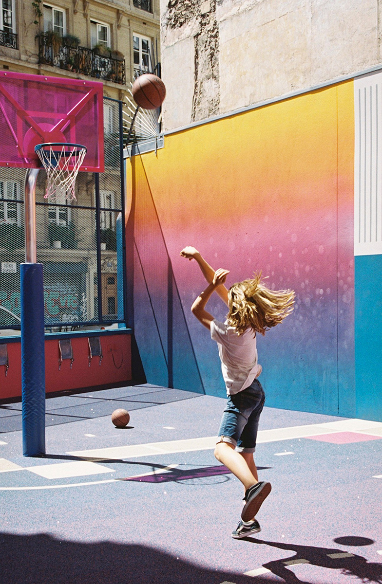photographing the magic of paris’s technicolour basketball court