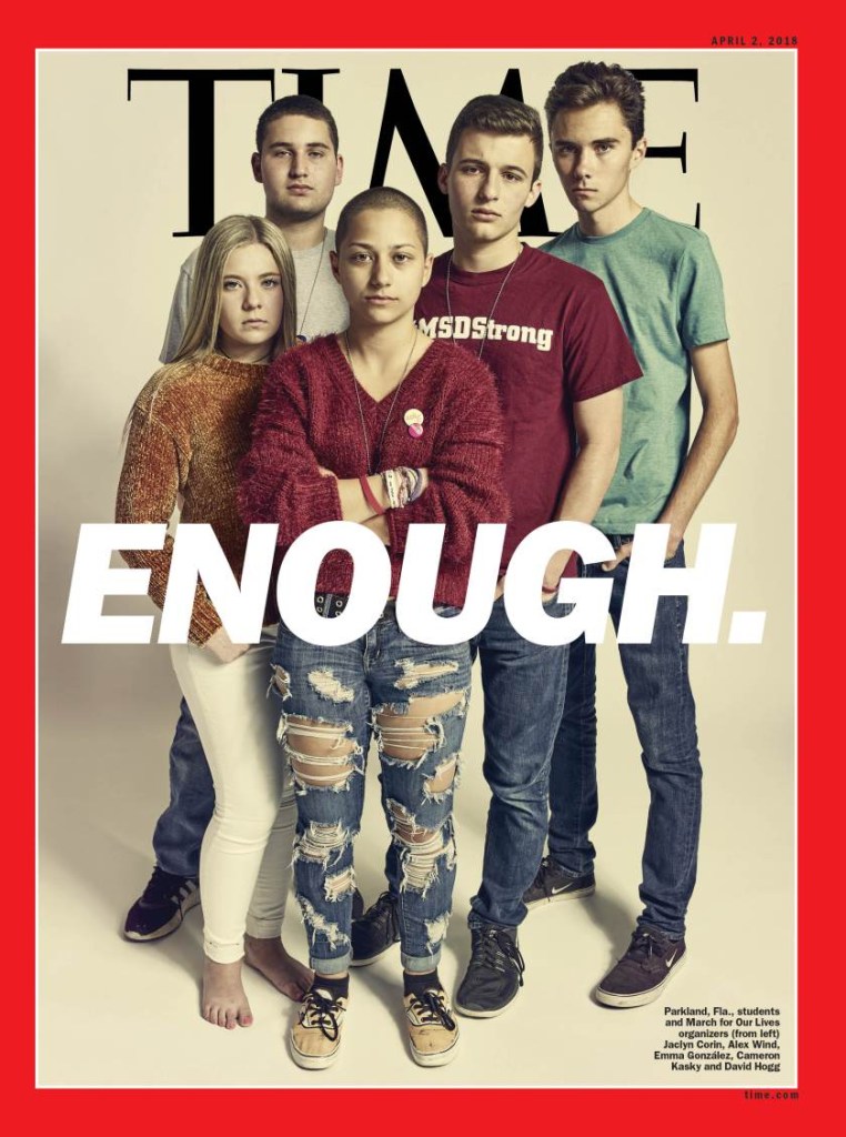 ‘time’ magazine’s new cover features the parkland shooting survivors