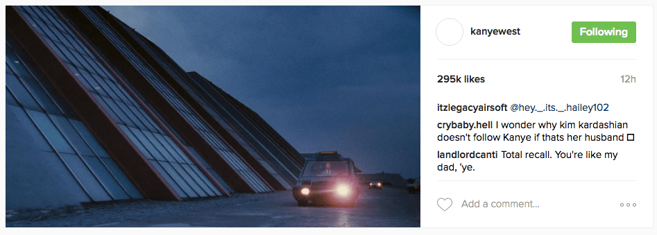 kanye west throws away his phone, then joins instagram