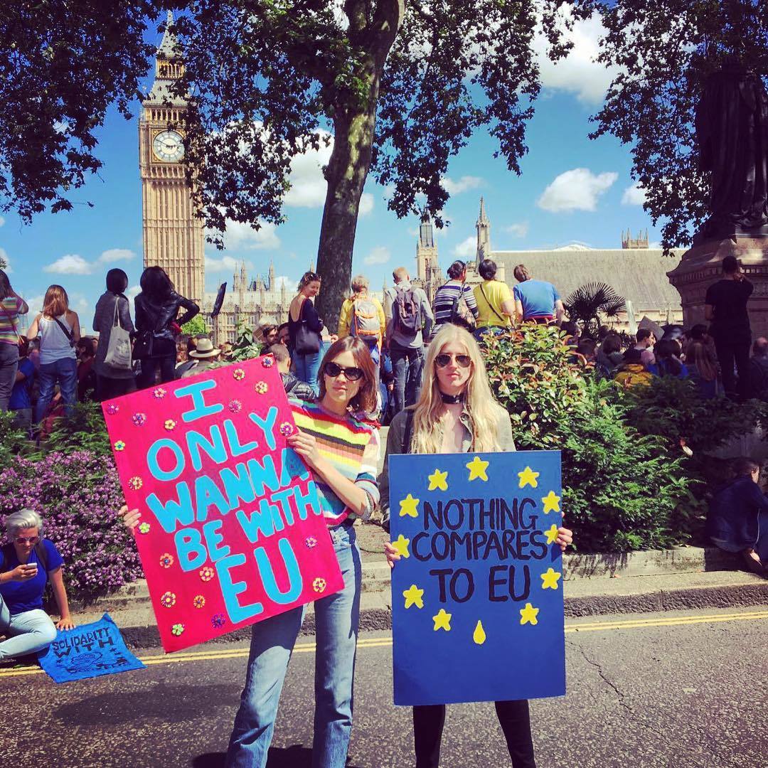 the fashion world joins london’s emotional pro-eu protest