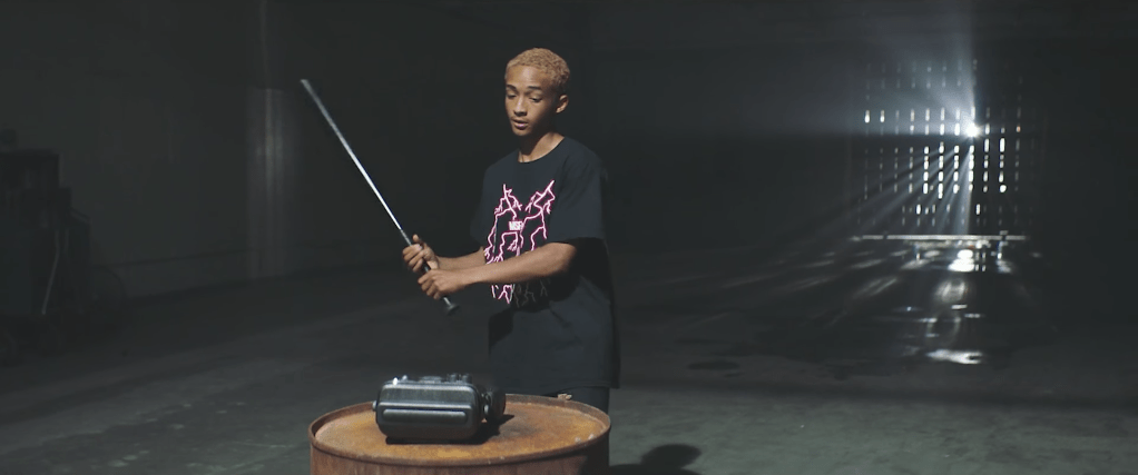 watch jaden smith smash up a vr headset in this sci-fi music video